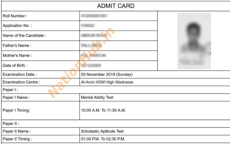 NMMS Admit Card 2024-25 Download (Out) - State wise Hall Tickets