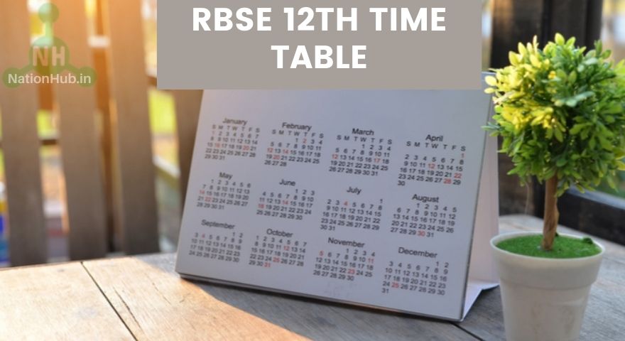 RBSE 12th Time Table 2023 PDF For Arts Commerce Science Rajasthan 