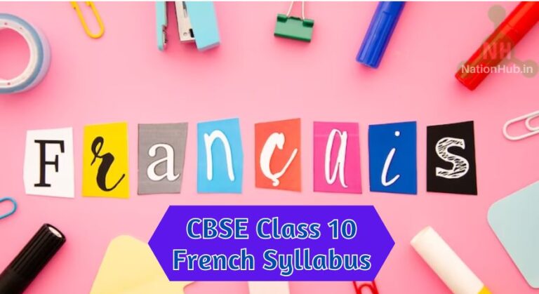 CBSE Class 10 French Syllabus 2025 PDF Link, How to Download