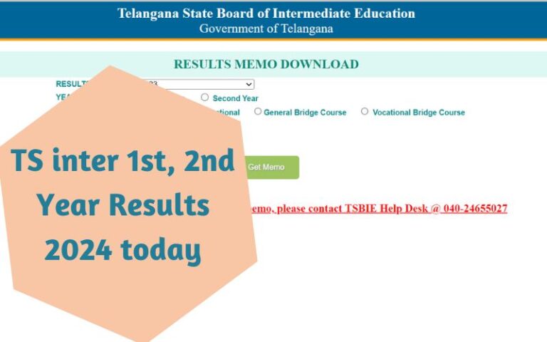 TSBIE results 2024 declared for 1st, 2nd year @ results.cgg.gov.in